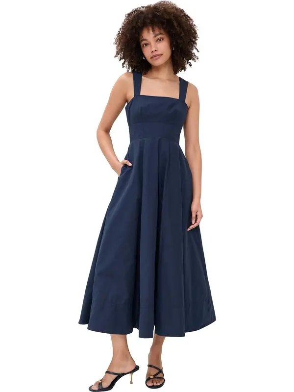 LA LIGNE Fitted Bodice Midi Dress - Midnight