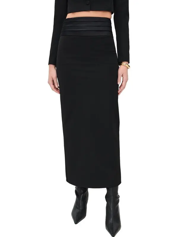 L'Agence Honesty Cummerbund Maxi Skirt - Black
