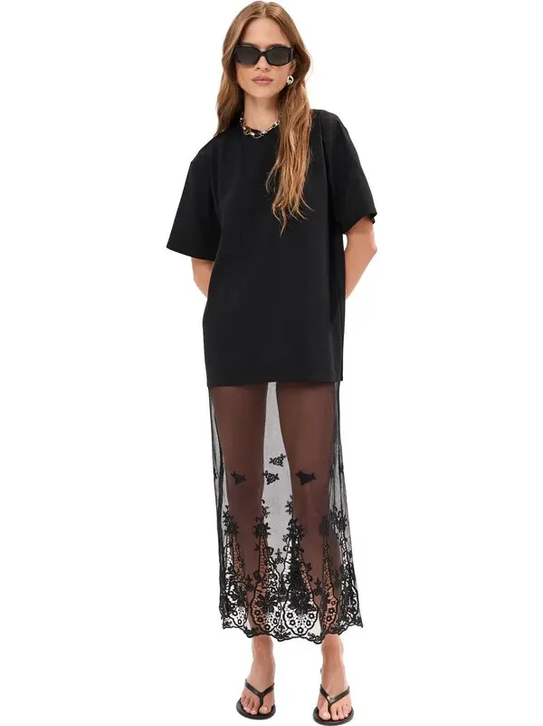 LE BOP Nico Lace Maxi Dress - Black