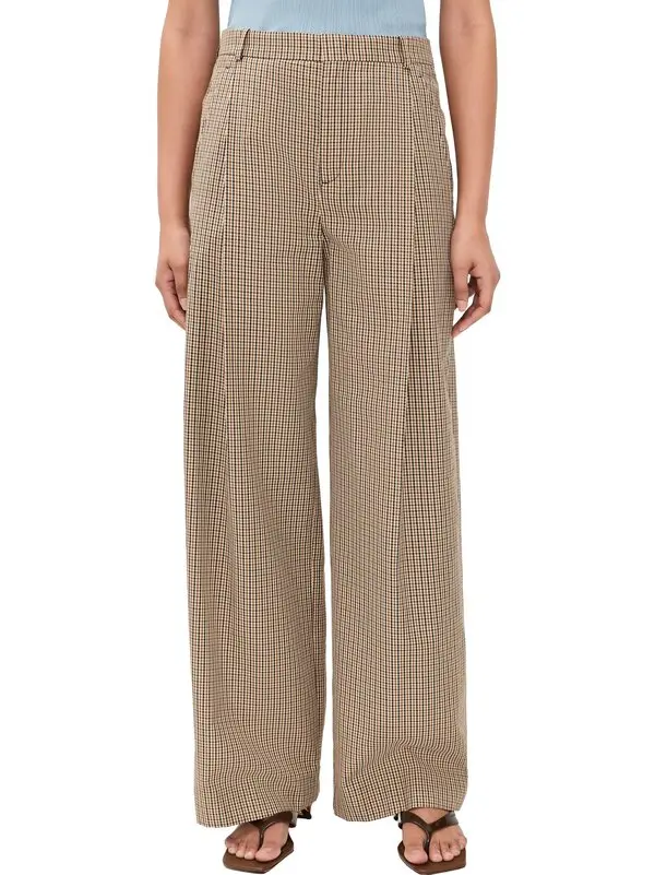 Vince Camille Wide-leg Trousers - Lt Wheatstone Check
