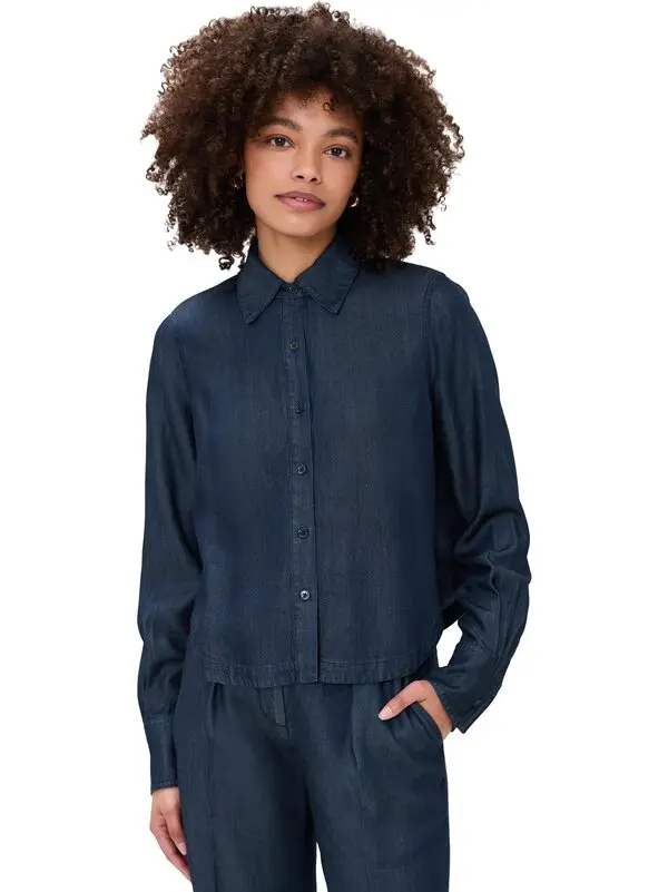 LA LIGNE Garment Dyed Button Down Shirt - Indigo