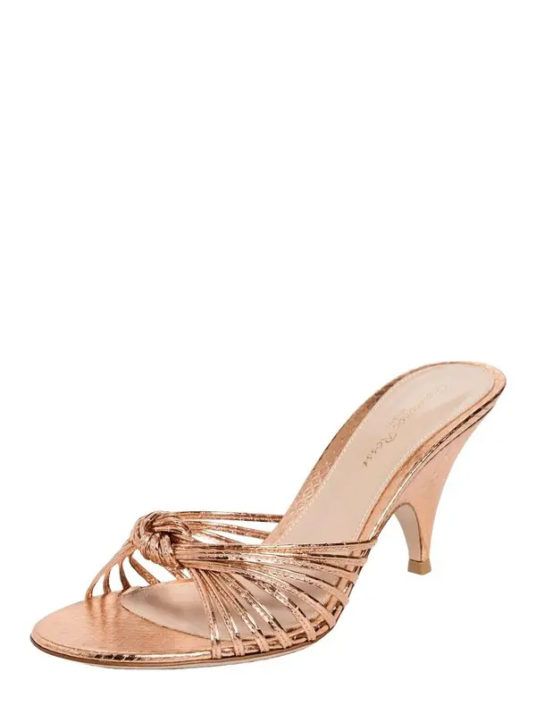 GIANVITO ROSSI Ayers Snakeskin Sandals - Rose Gold