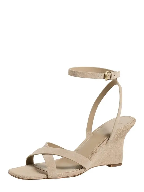 Vince Parma Suede Wedge Sandals - Taupe Clay