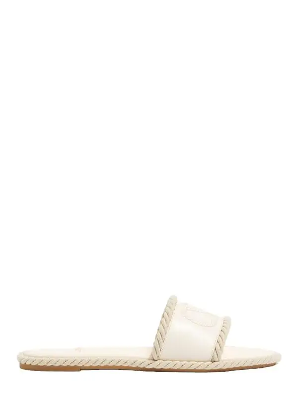 Valentino Garavani Vlogo Torchon Slide Sandals In Nappa Leather - Ivory