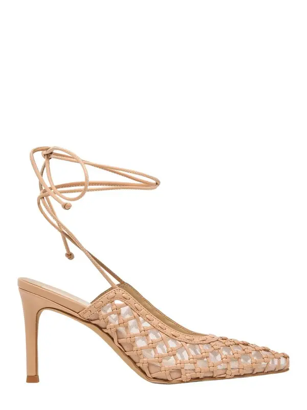 DOLCEVITA Yael Lace-up Stiletto Heels - Cafe Woven Stella