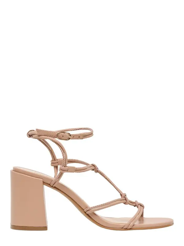 DOLCEVITA Fizzy Leather Block Heels - Lt Tan Leather