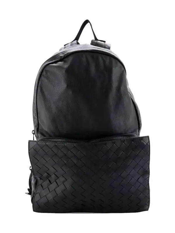 Bottega Veneta Expandable Intrecciato Detail Medium Backpack - Black