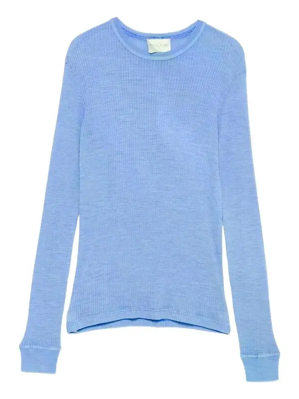 FORTE_FORTE Ribbed Long-sleeve T-shirt - Blue