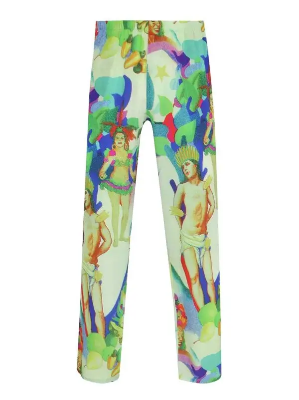 AMIR SLAMA Printed-patterned Trousers - Green