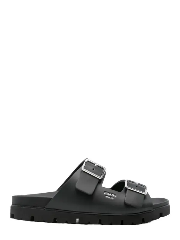 Prada Buckle Strap Sandals - Black