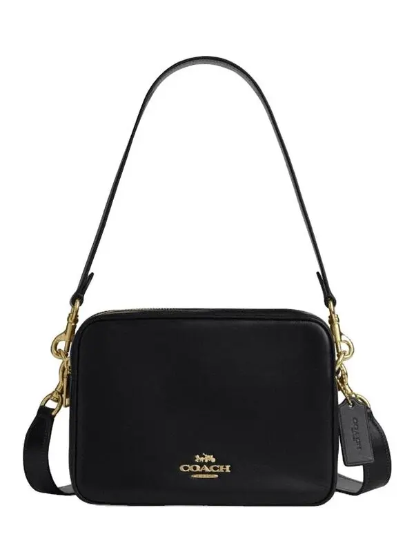 COACH Carey Crossbody Bag - Crinkle Leather/gold/black