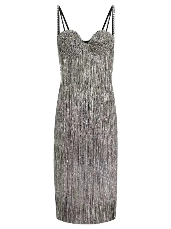 Dolce & Gabbana Crystal-embellished Midi Dress - Silver