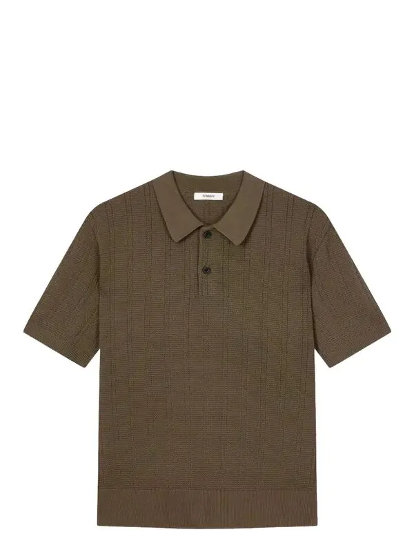 STUDIO TOMBOY Collared Polo Shirt - Brown