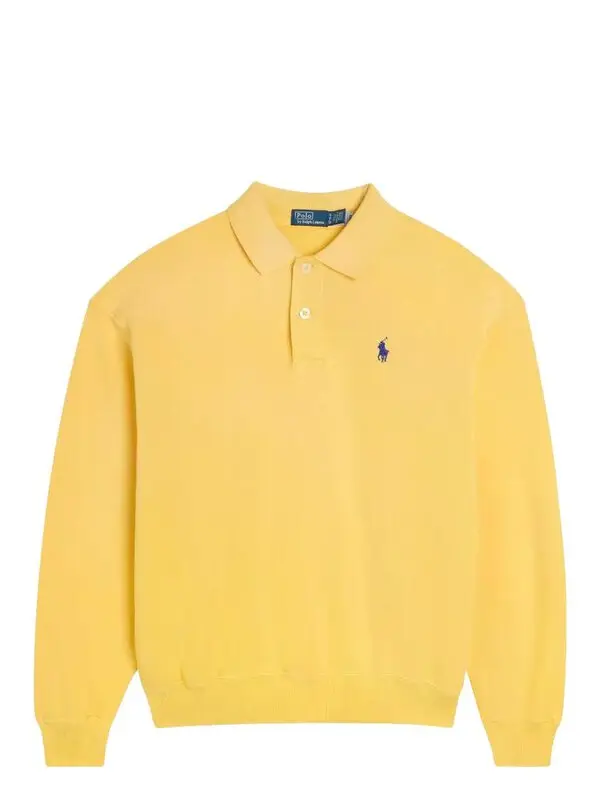 Polo Ralph Lauren Logo Embroidered Polo Sweatshirt - Yellow