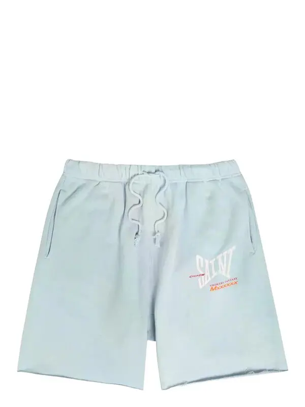 SAINT MXXXXXX Logo-print Track Shorts - Blue