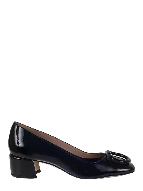 FERRAGAMO Mara Buckle Leather Pumps - Black