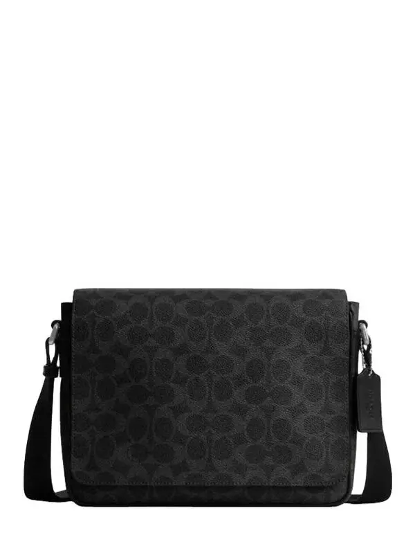 COACH Jack Messenger Bag In Signature Canvas - Signature Canvas/silver/black Signature