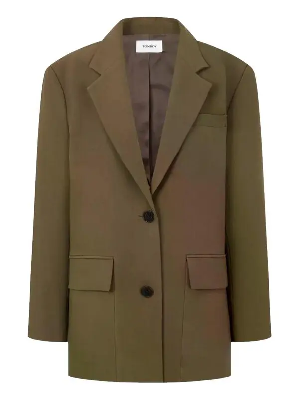STUDIO TOMBOY Single-breasted Pocket Jacket - Green