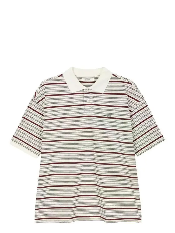 STUDIO TOMBOY Striped Polo Shirt - White