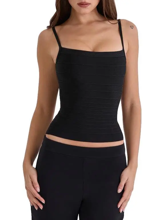 House Of Cb The Body Bandage Top - Black