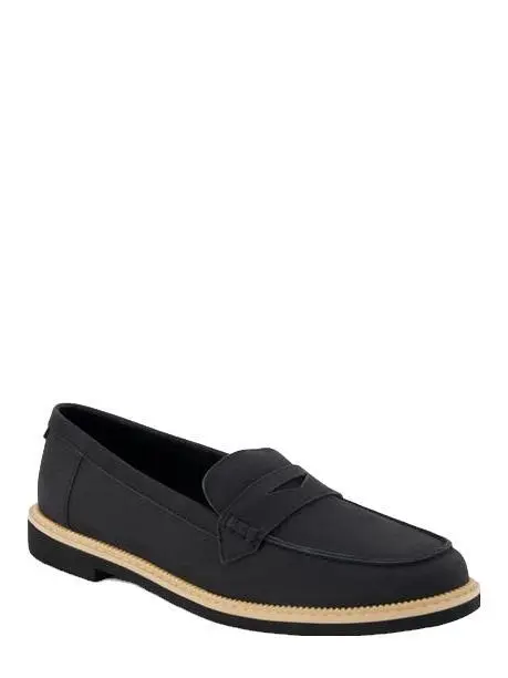 Toms Leather Penny Loafer - Black Textile
