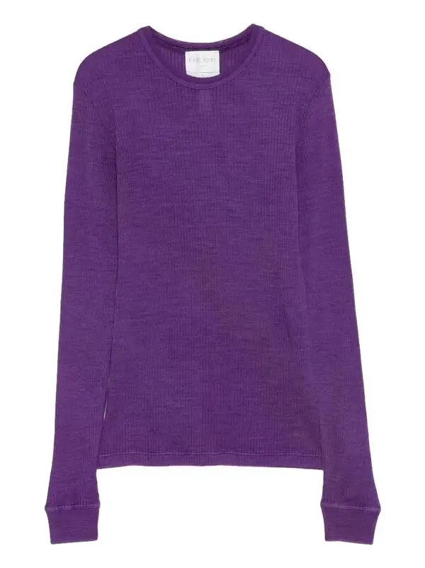 FORTE_FORTE Round-neck Long-sleeve T-shirt - Purple