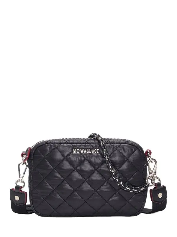 Mz Wallace Mini Crosby Quilted Nylon Crossbody Bag - Black