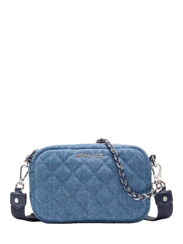 Mz Wallace Mini Crosby Quilted Nylon Crossbody Bag - True Blue Denim