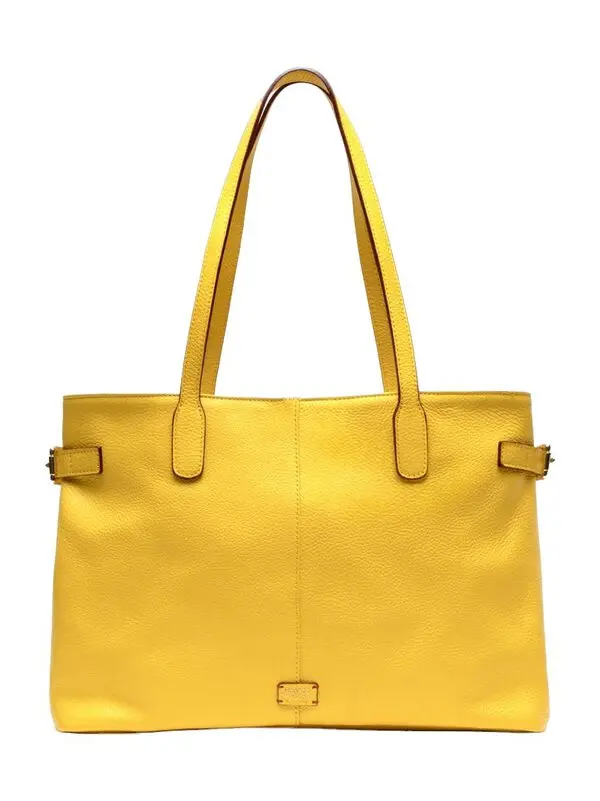 FRANCES VALENTINE Large Amalie Leather Tote - Canary