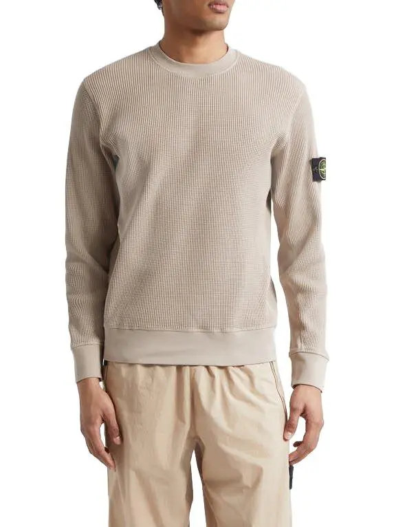 Stone Island Cotton Waffle Knit Sweatshirt - Desert