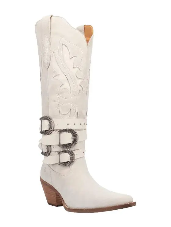 DINGO Buck Wild Knee High Western Boot - White