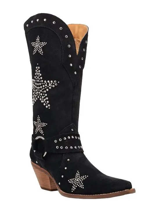 DINGO Lucky Stars Knee High Western Boot - Black