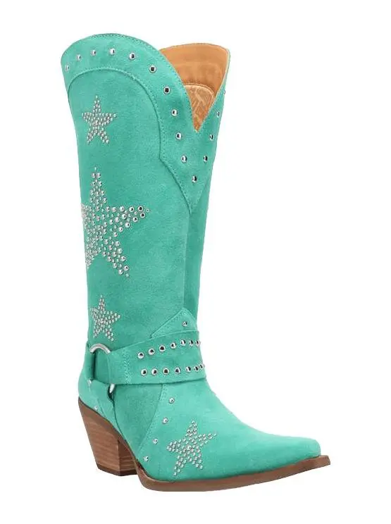 DINGO Lucky Stars Knee High Western Boot - Green