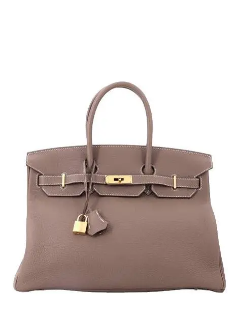 Hermès Birkin Handbag Togo With Gold Hardware 35 - Grey