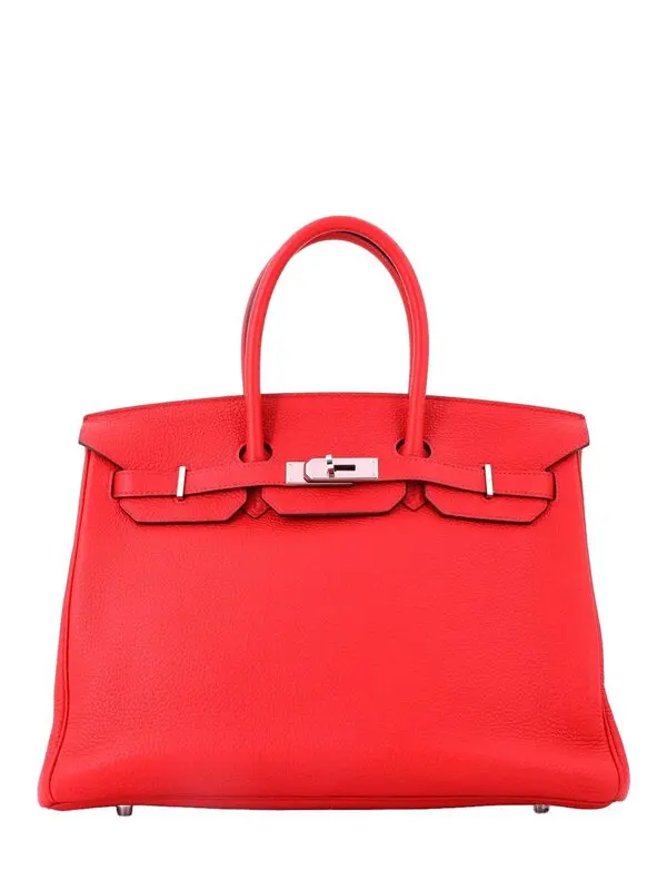 Hermès Birkin Handbag Red Togo With Palladium Hardware - Geranium