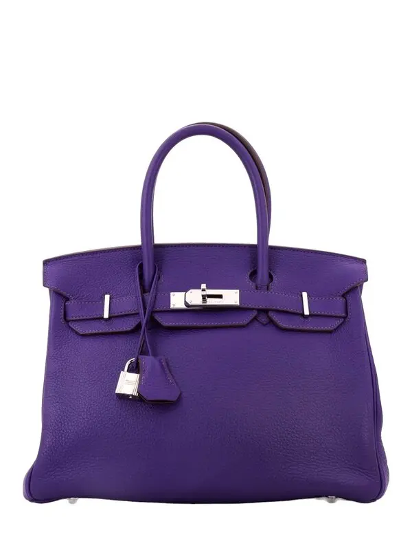 Hermès Birkin Handbag Purple Clemence With Palladium Hardware - Iris