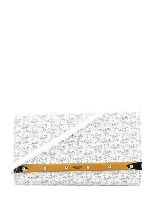 Goyard Monte Carlo Clutch With Strap Coated Canvas Pm - White