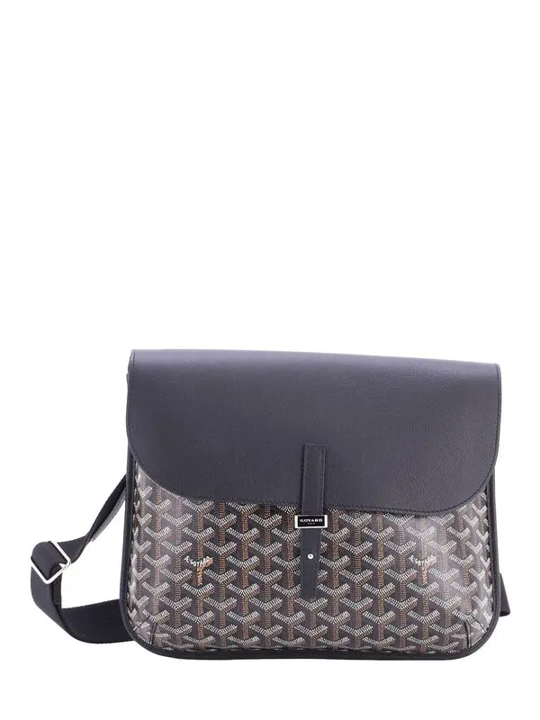 GOYARD Coursier Messenger Bag Coated Canvas And Leather - Black