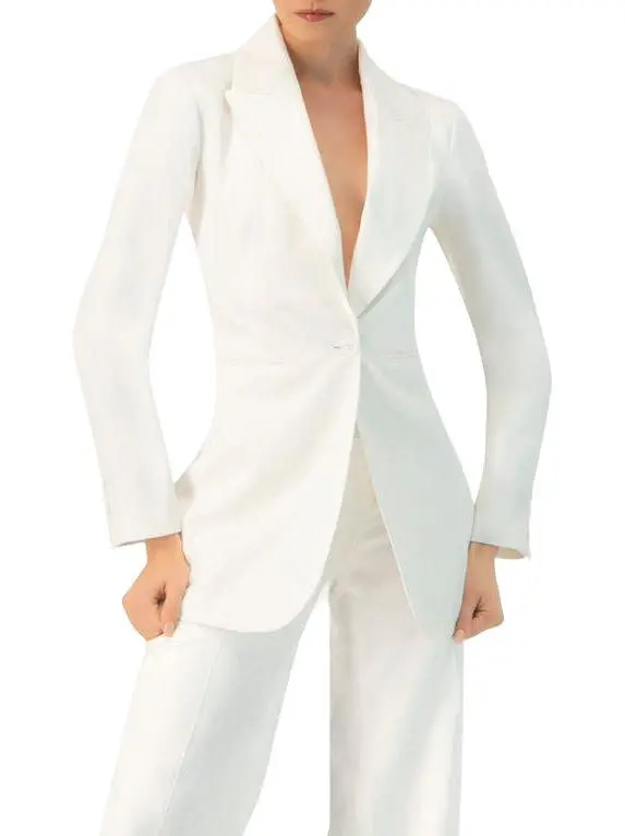 IVONNE Single-button Blazer - White