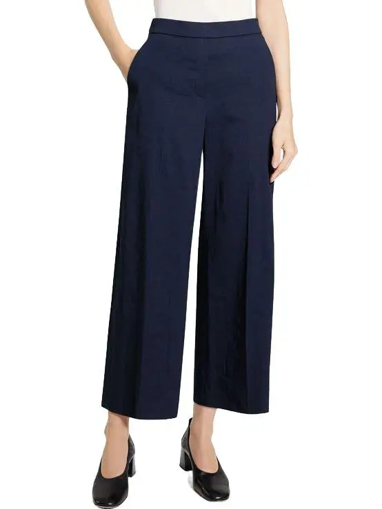 Theory Classic Straight-leg Good Linen Pants - Midnight Navy - Rl0