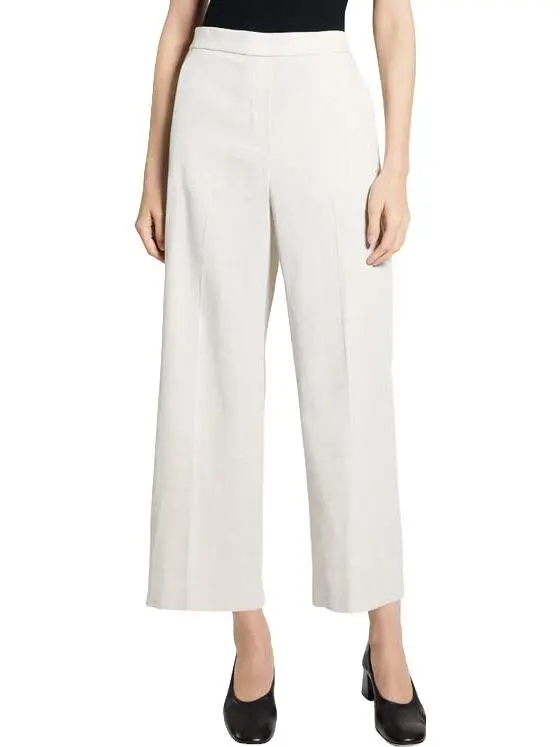 Theory Classic Straight-leg Good Linen Pants - White Clay
