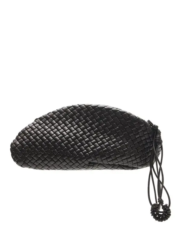 Bottega Veneta Vongola Intrecciato Leather Clutch - Brown