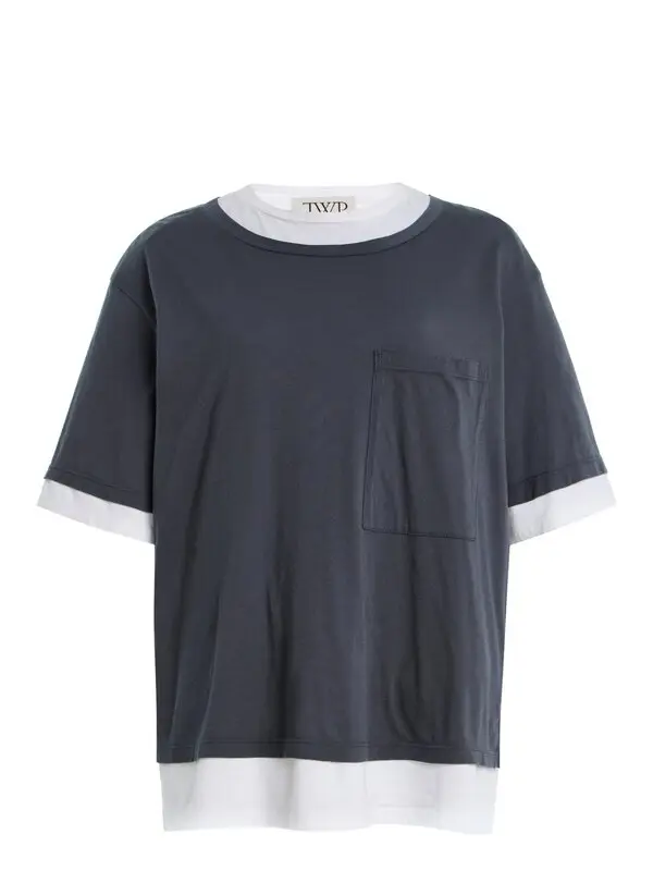 TWP Double Up Layered Cotton T-shirt - Black/white