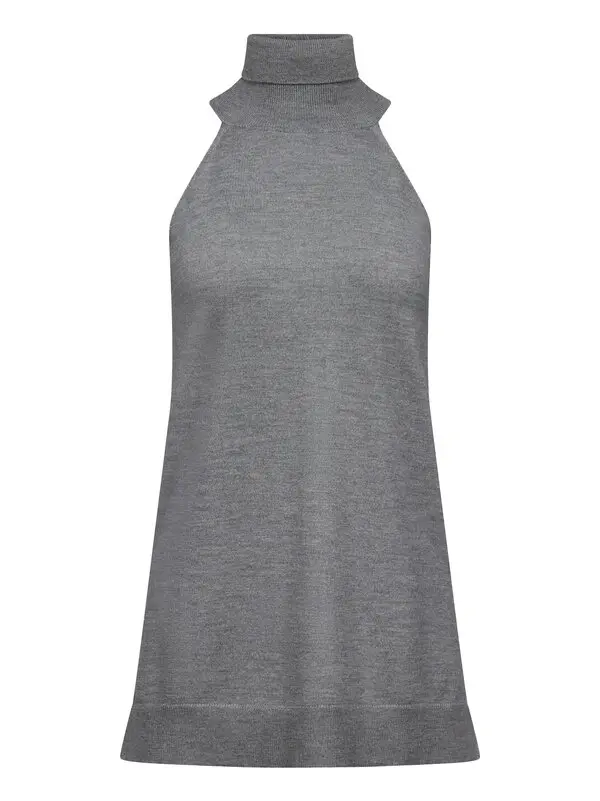 FFORME Devon Wool High-neck Top - Light Grey