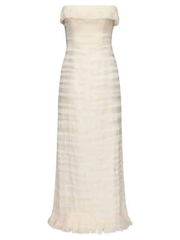 FFORME Paloma Fringed Maxi Dress - Ivory