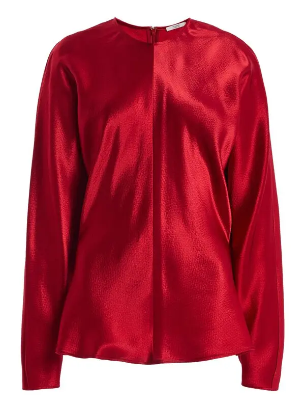 FFORME Sylvie Dolman-sleeve Draped Top - Red