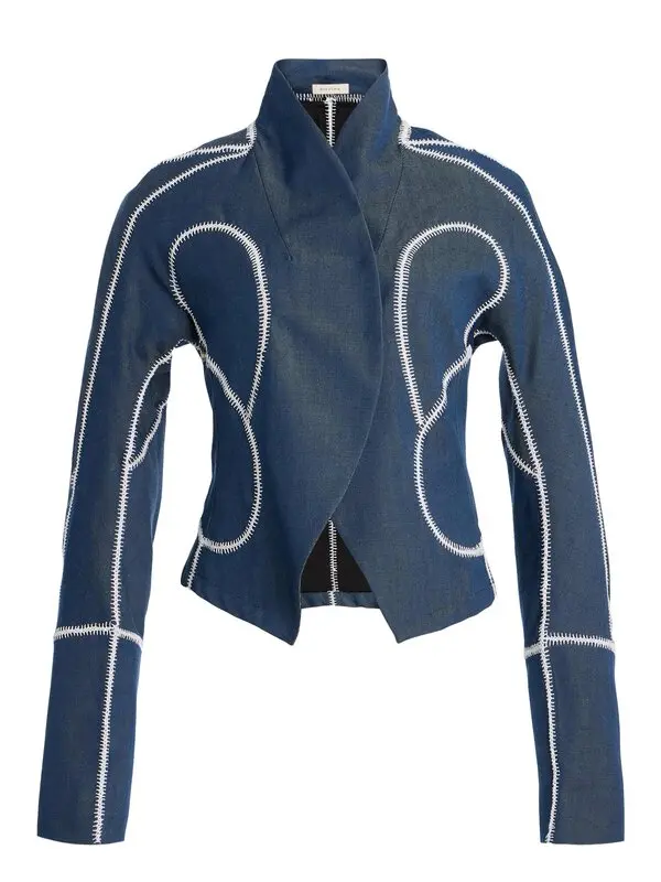 DIOTIMA Idolo Stand-collar Wool Blazer - Blue