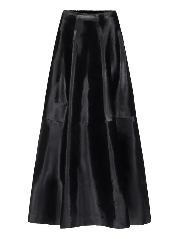 FFORME Flora Cotton-blend Sculpted Maxi Skirt - Black