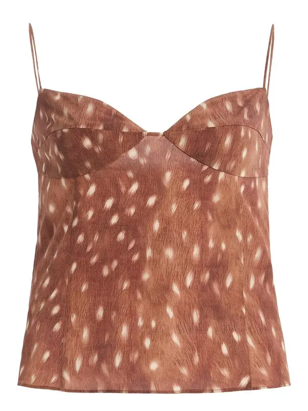 ST. AGNI Printed Crepe Cami Top - Brown