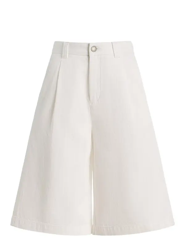 DL1961 Hepburn Aura High-rise Pleated Denim Shorts - White